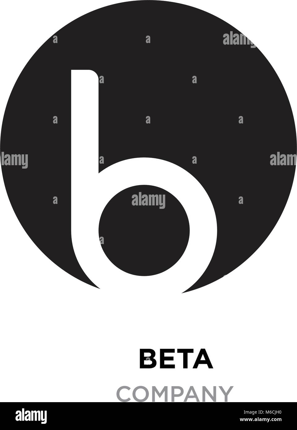 beta logo,abstract white flat vector sign B in modern style roundy ...