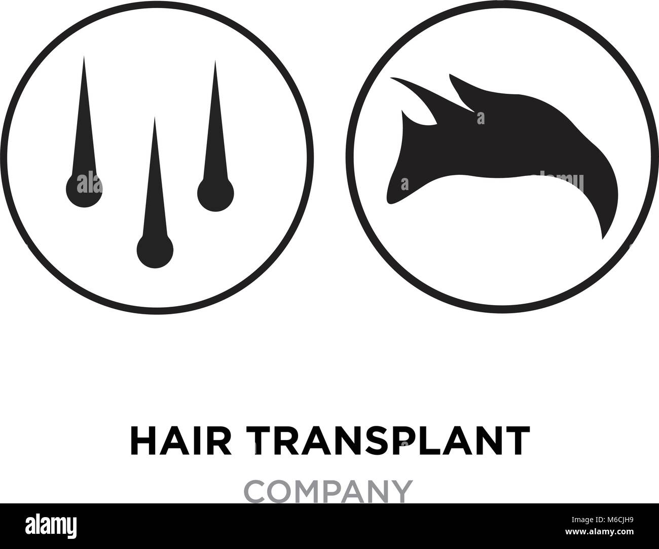 hair transplant logo,brand icon pictogram design. Vector flat ...