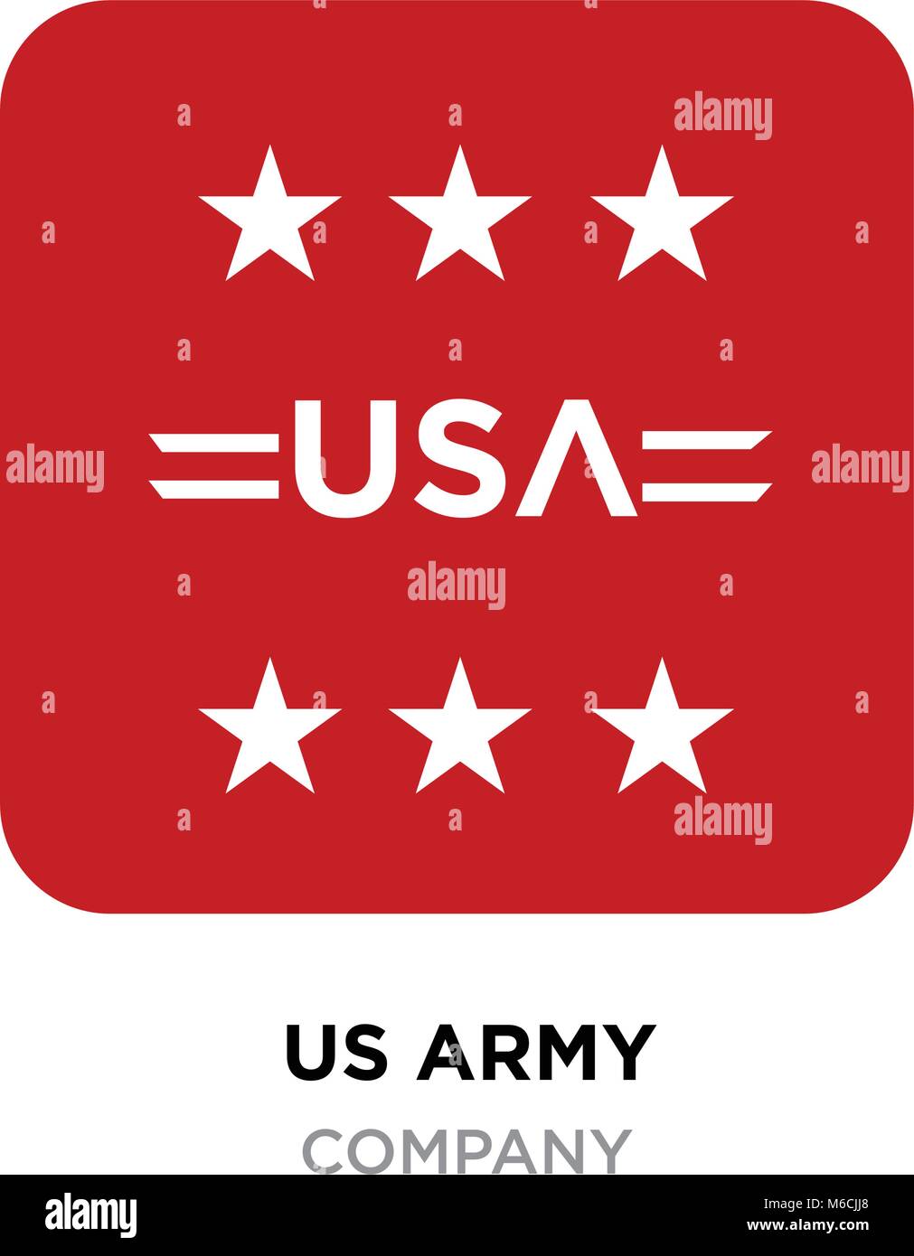 us army logo, white stars on red square icon vector isolated Stock ...