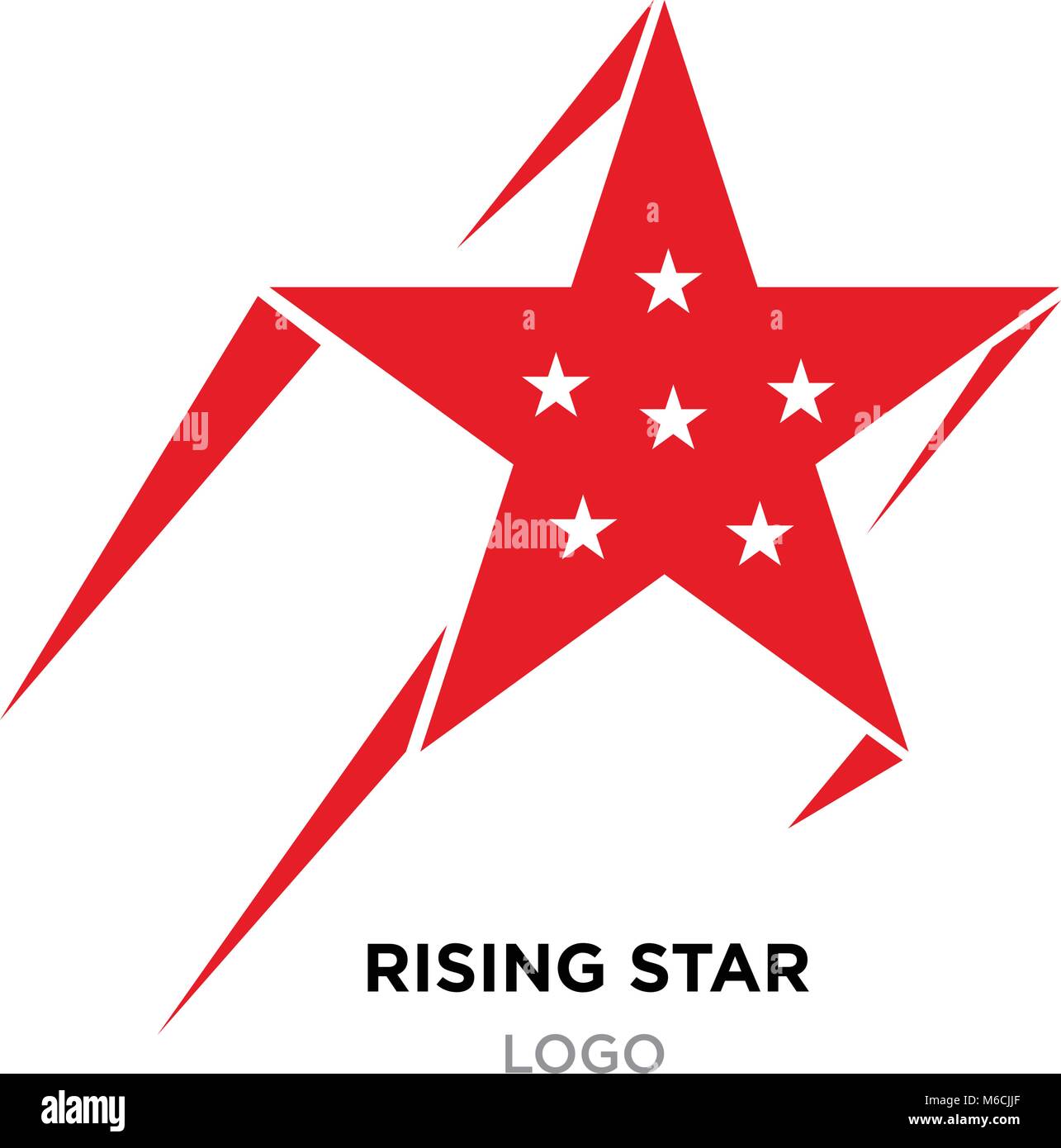 rising star logo, small white stars isolated on red background Stock ...