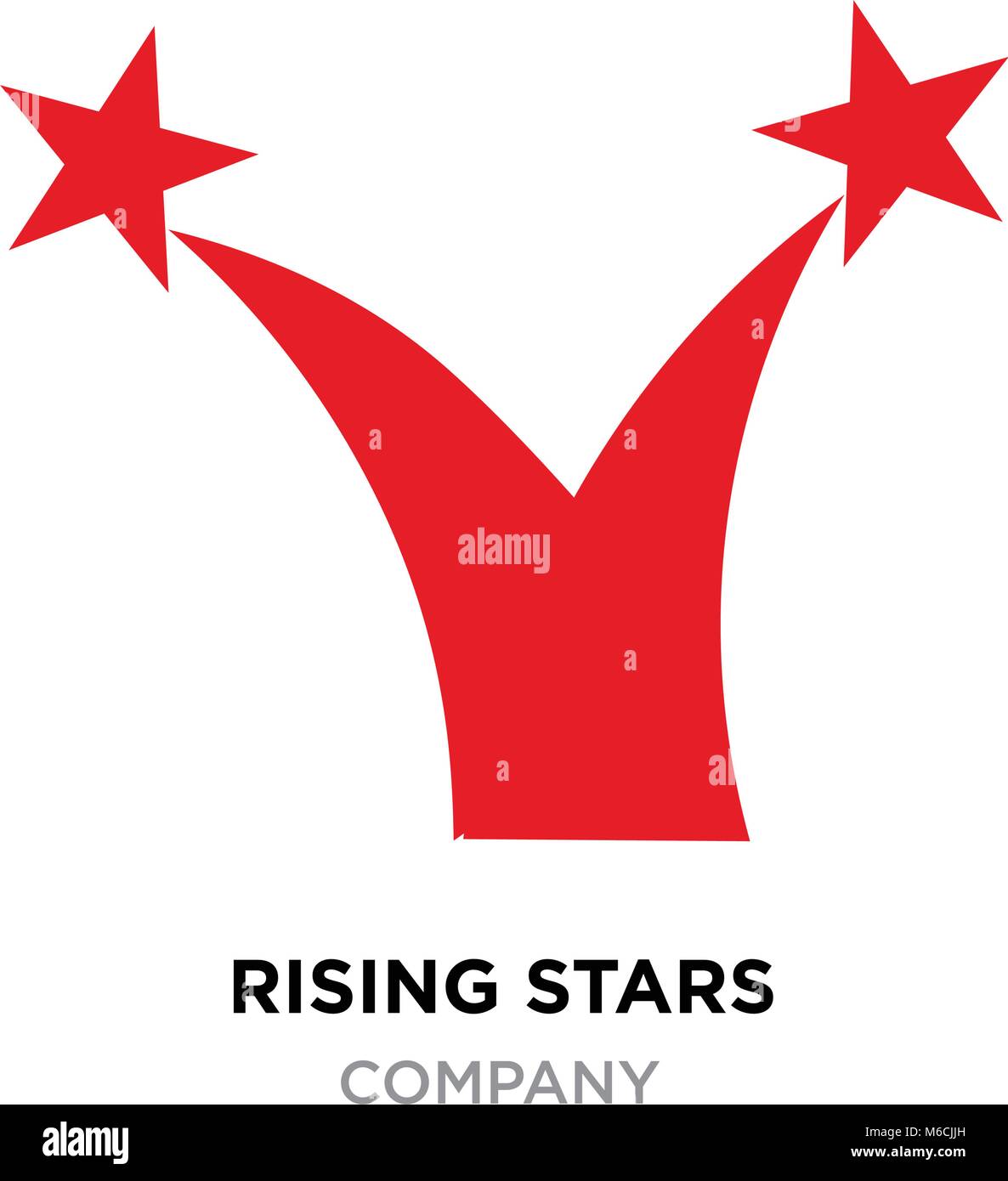 rising stars logo, red stars isolated on white background Stock Vector ...