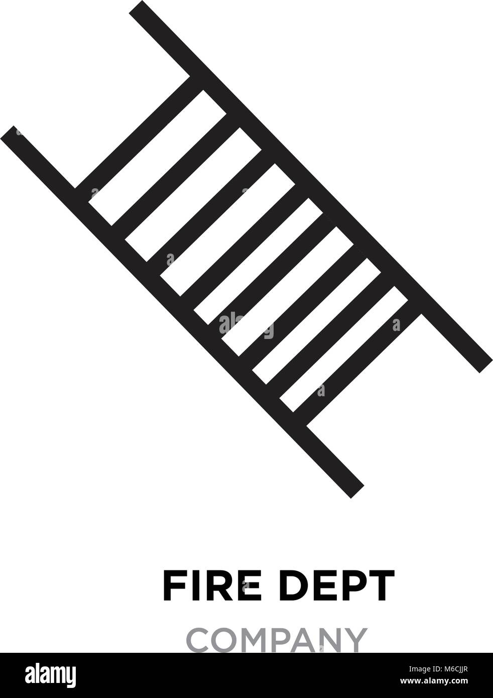 fire dept logo, thin line ladder vector icon isolated Stock Vector ...
