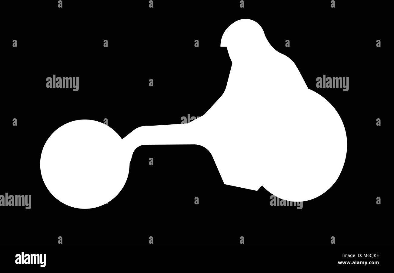 white wheelchair racing silhouette clipart on black background Stock ...