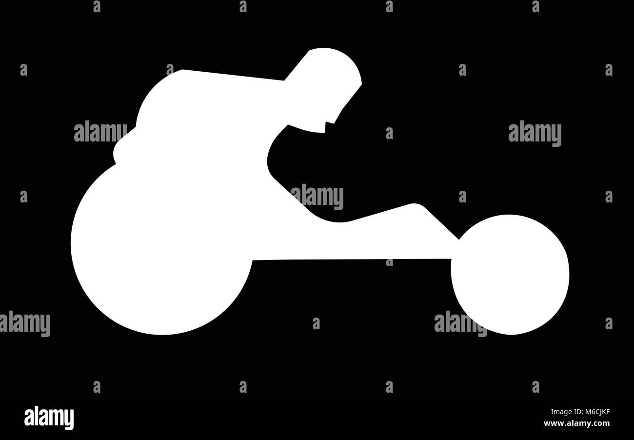 white wheelchair racing silhouette clipart on black background Stock ...