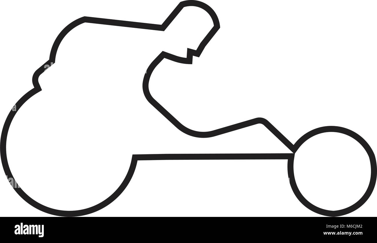 wheelchair racing silhouette clipart outline on white background Stock ...