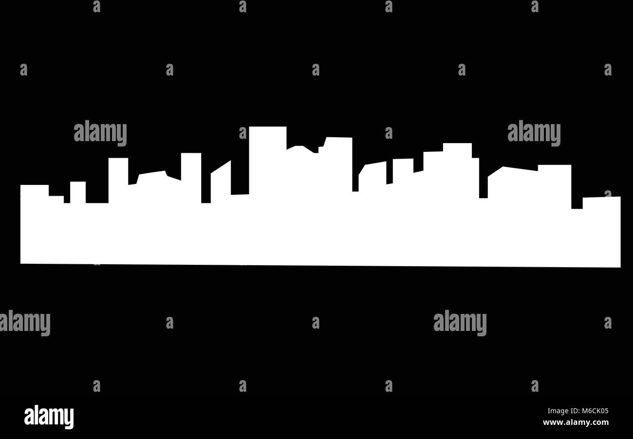 white edmonton skyline silhouette on black background Stock Vector ...