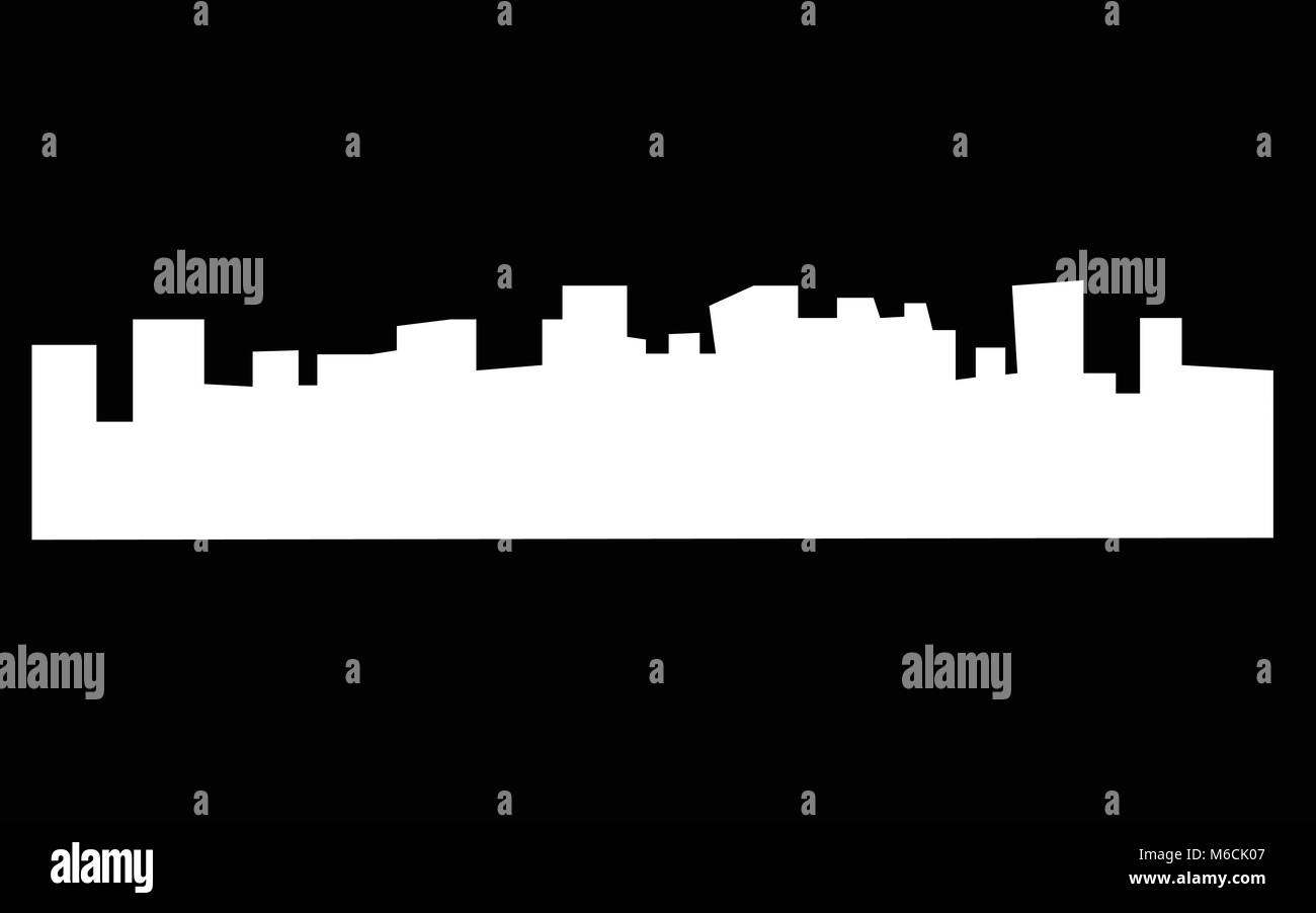white edmonton skyline silhouette on black background Stock Vector ...