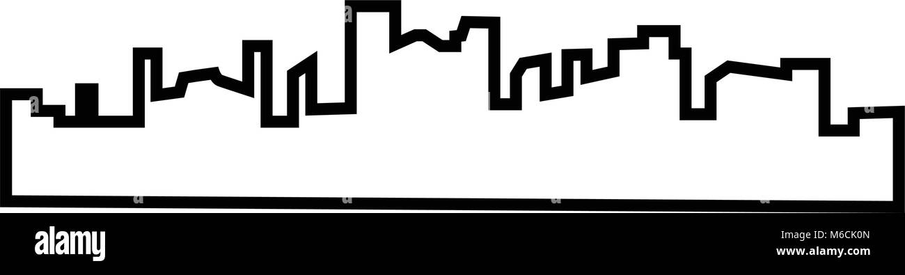 edmonton skyline silhouette outline on white background Stock Vector ...
