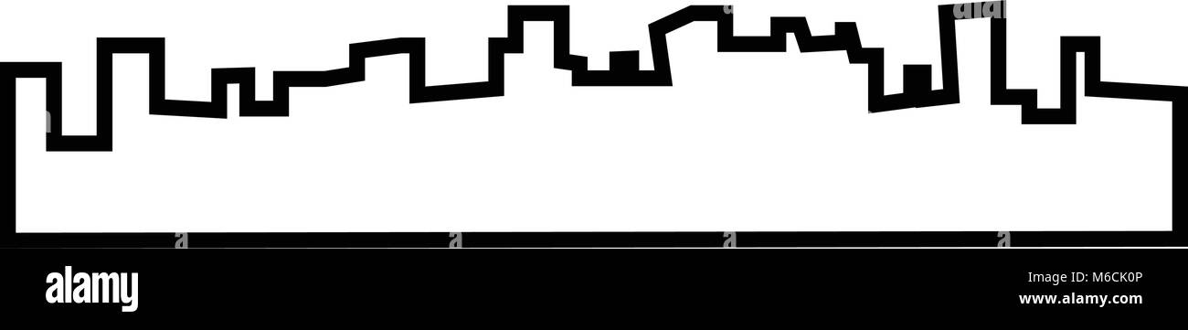 edmonton skyline silhouette outline on white background Stock Vector ...