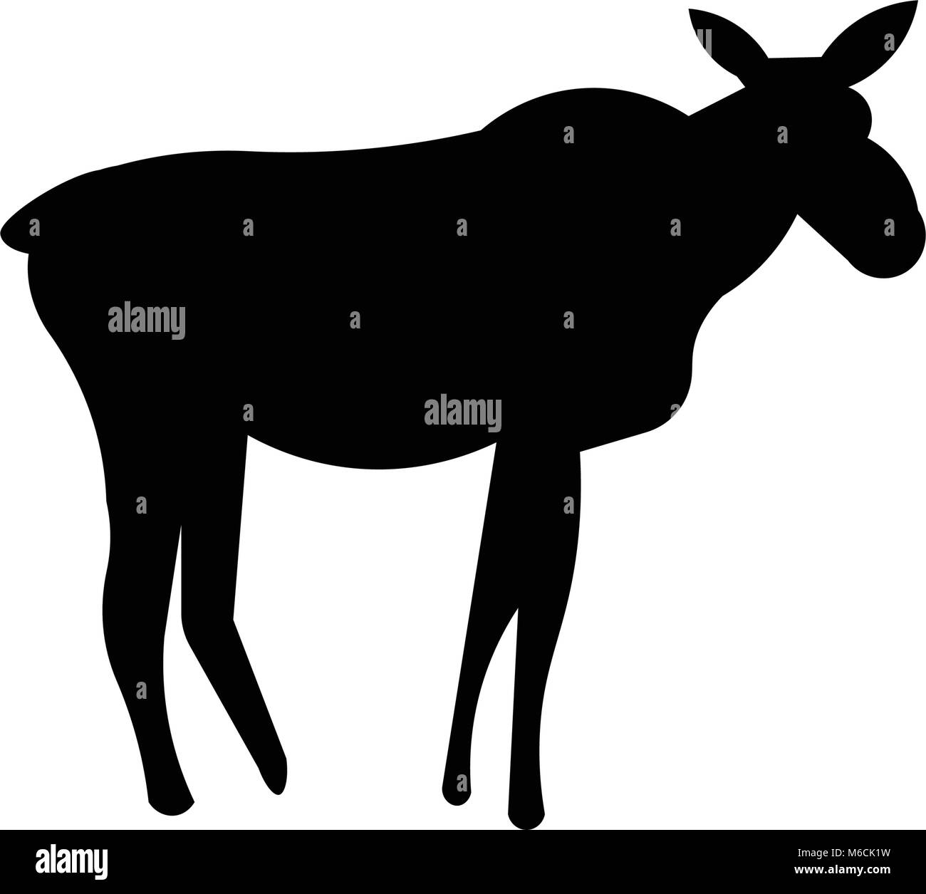 female moose silhouette on white background Stock Vector Image & Art ...