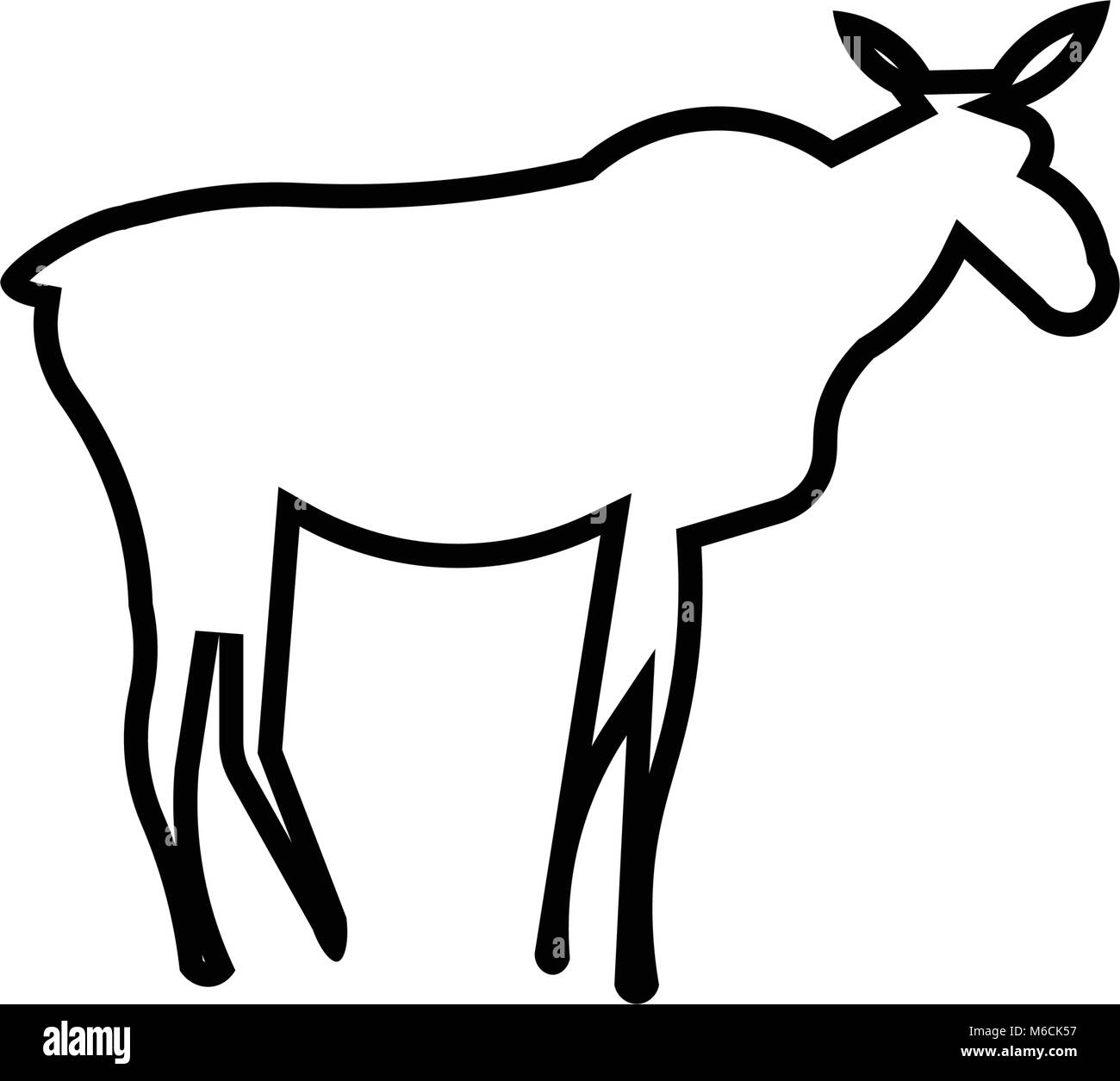 female moose silhouette outline on white background Stock Vector Image ...