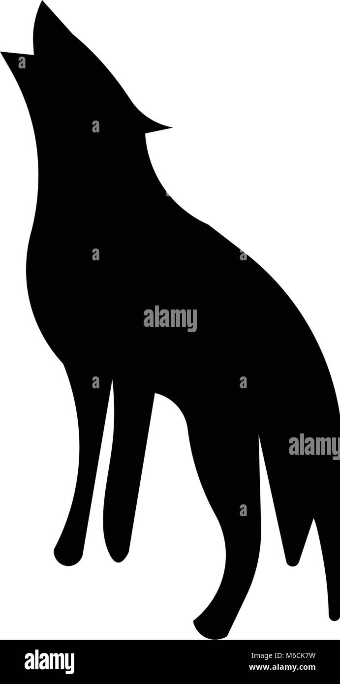 Howling Wolf Silhouette Clip Art