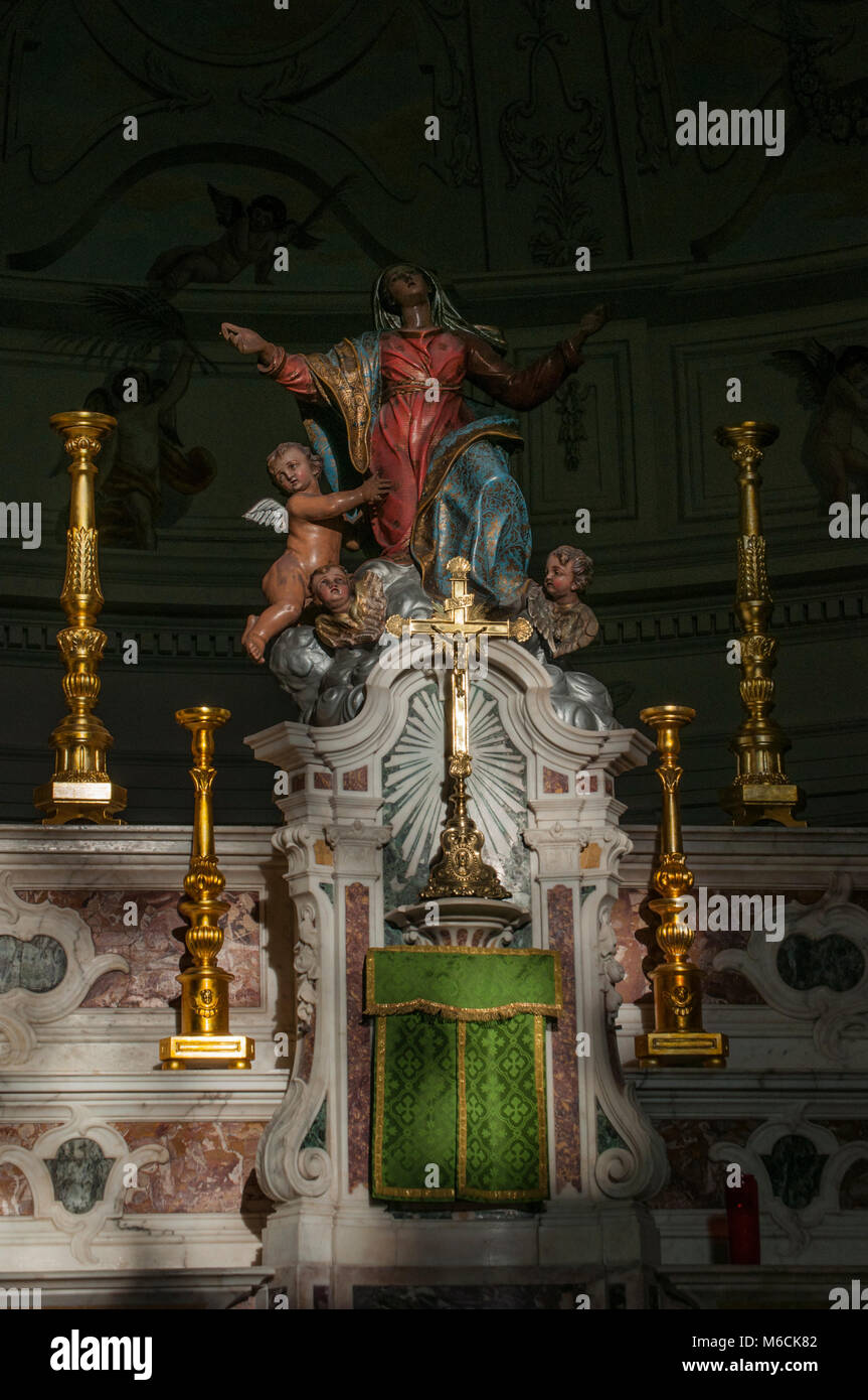 Corsica: details of the altar of the Basilica of Saint Mary Major, a ...