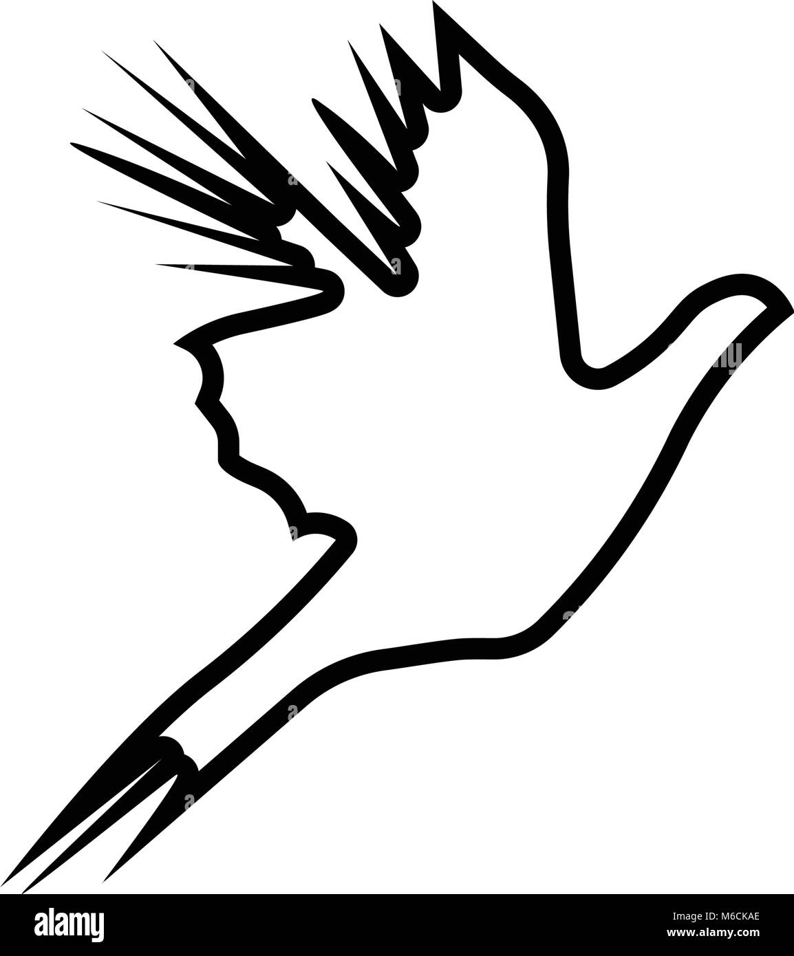 flying pheasant silhouette outline on white background Stock Vector ...