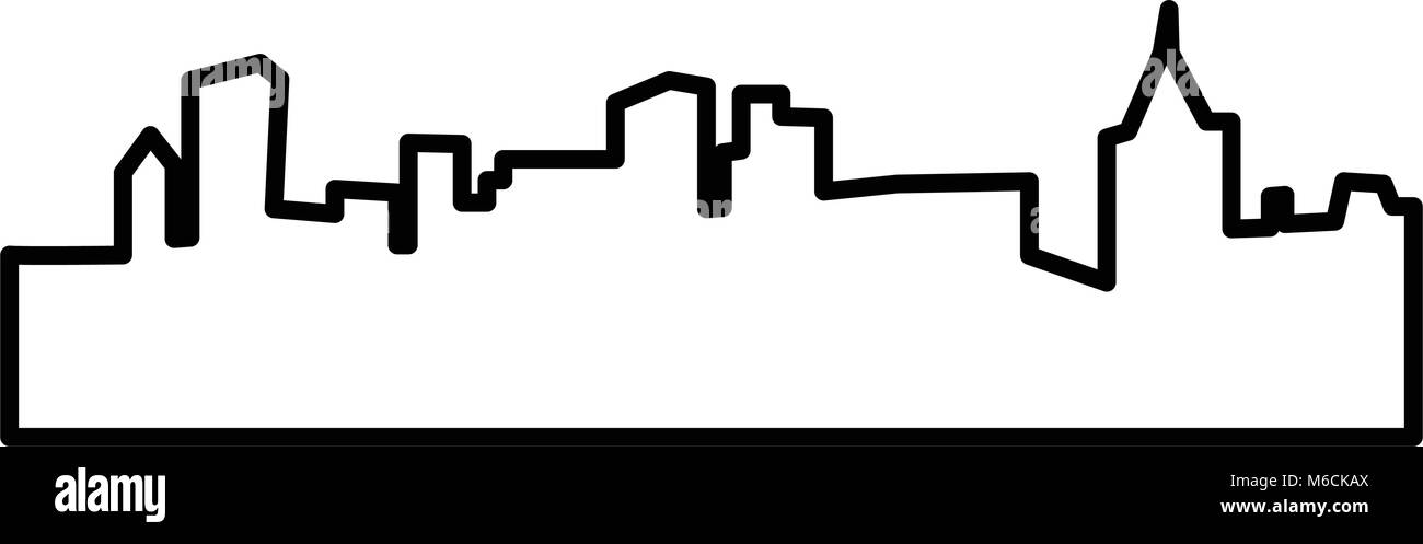 pittsburgh skyline silhouette outline on white background Stock Vector ...