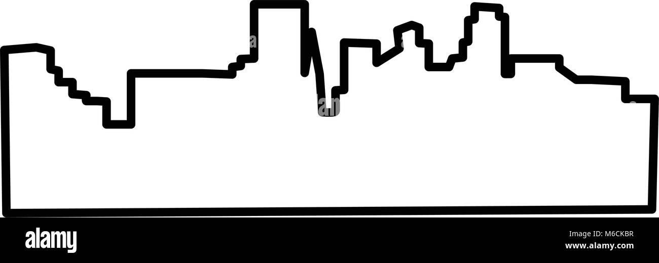 minneapolis skyline silhouette outline on white background Stock Vector ...