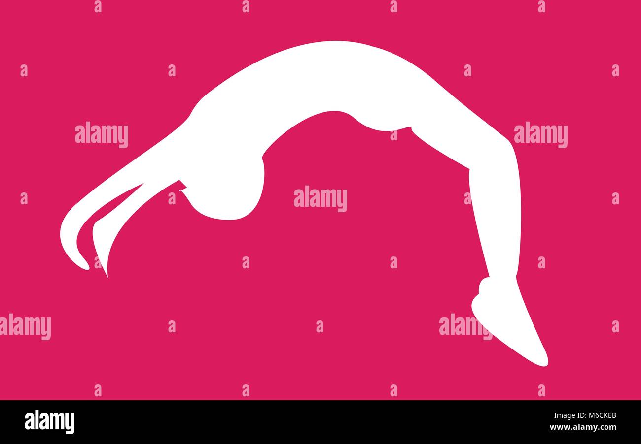 white backflip silhouette on red background Stock Vector Image & Art ...