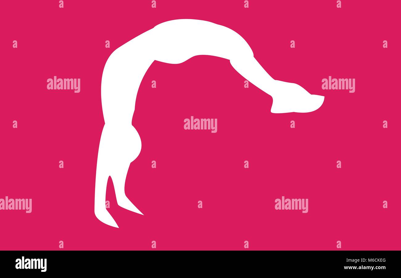 white backflip silhouette on red background Stock Vector Image & Art ...