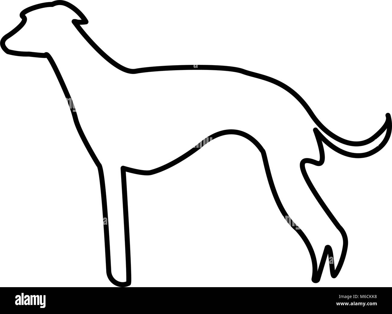 whippet silhouette outline on white background Stock Vector Image & Art ...