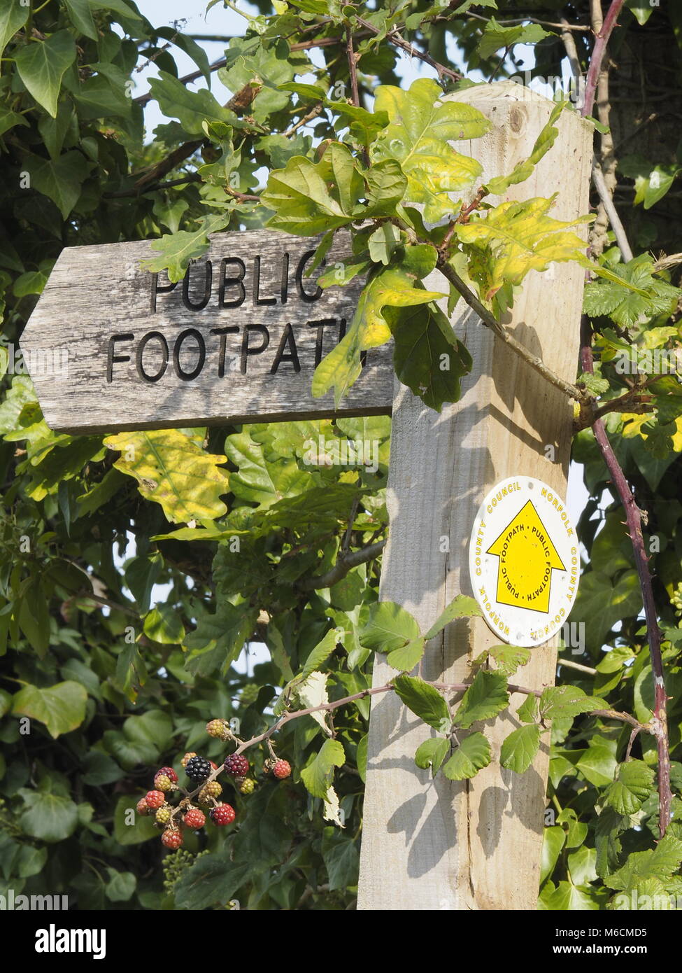 Wooden walking route sign hi-res stock photography and images - Alamy