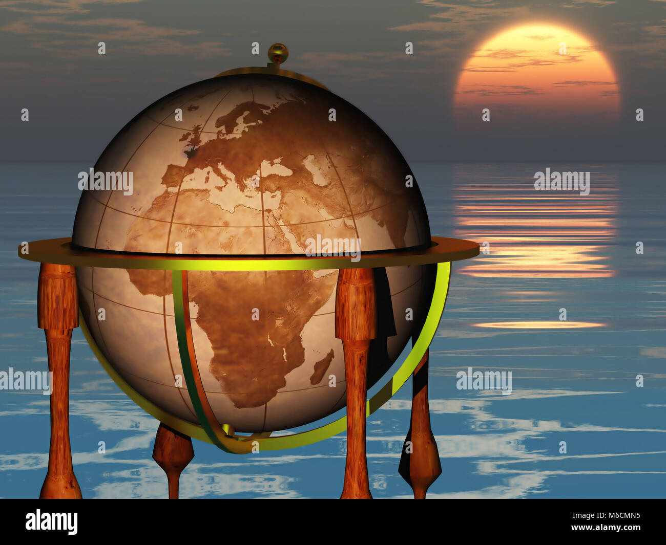 globe and sun Stock Photo - Alamy