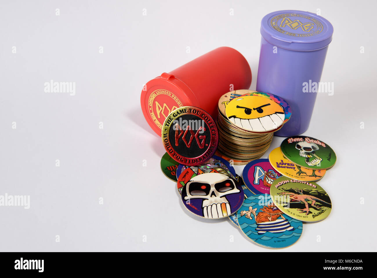 Collection of the Mid 90’s game of Pog’s Stock Photo - Alamy