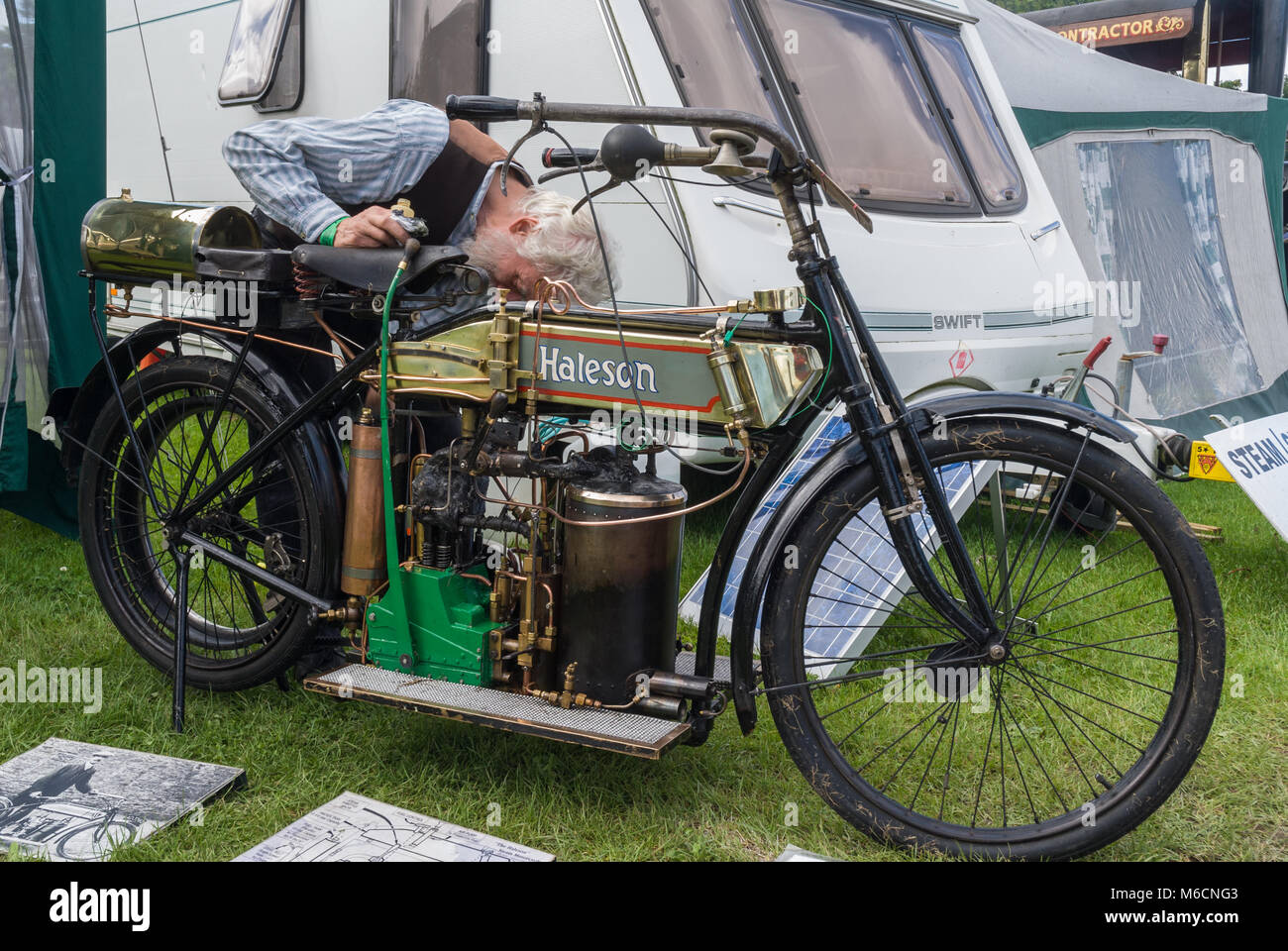 The Haleson Steam Motorcycle Stock Photo - Alamy
