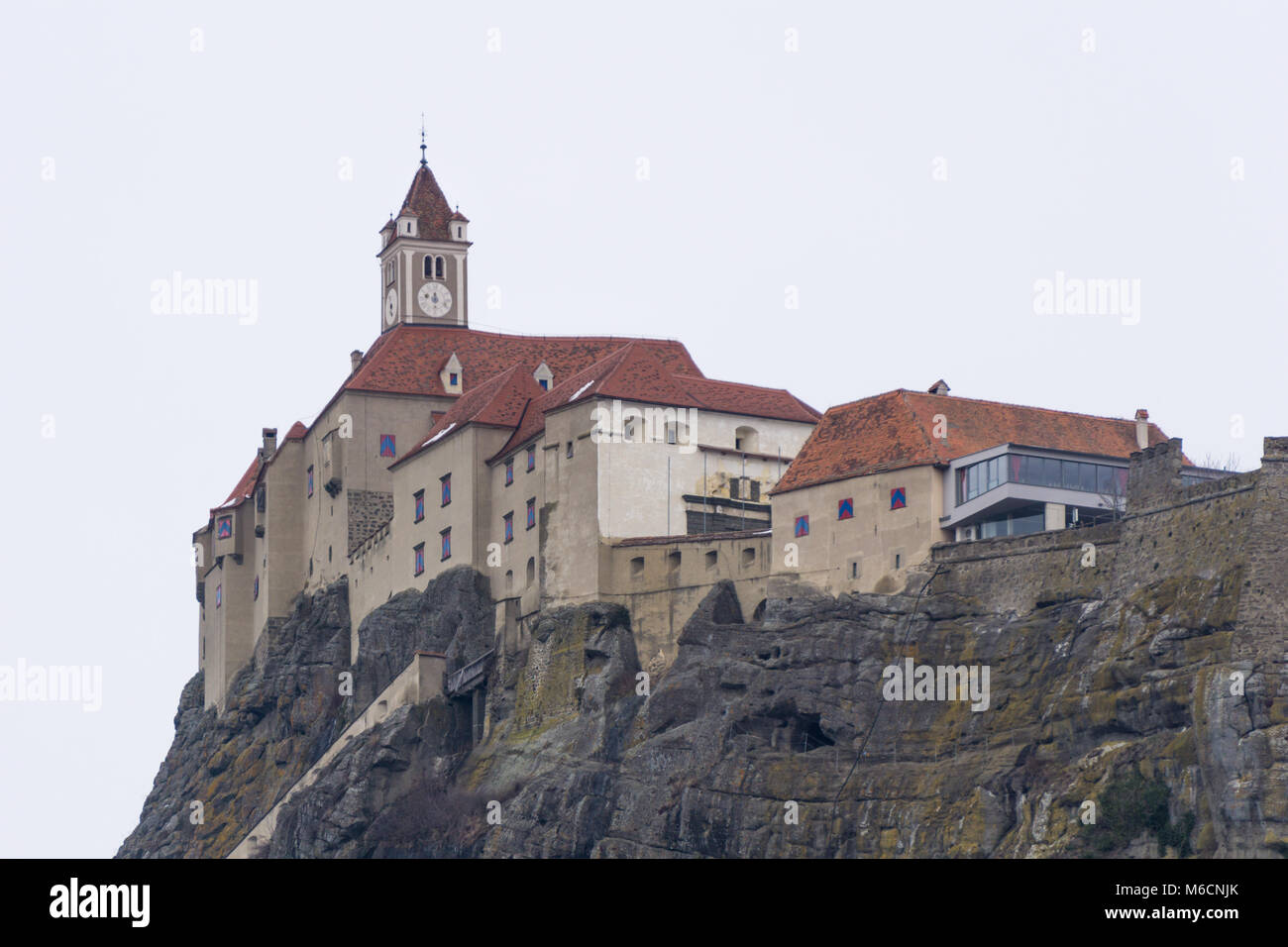 The Riegersburg castle on top of sheer vertical cliffs in Styria ...