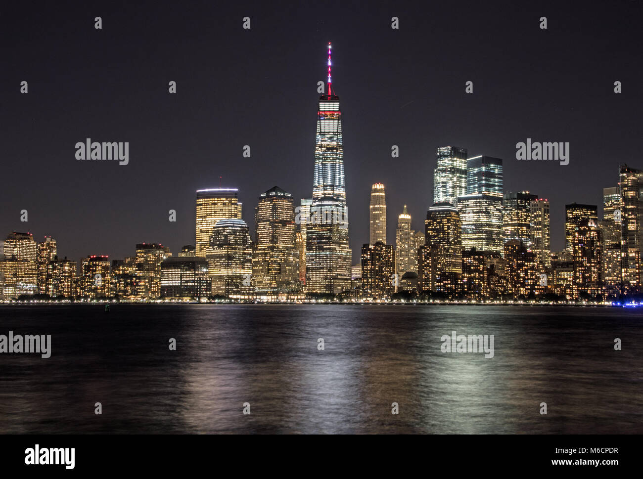 New York City Skyline on a Clear Night Stock Photo - Alamy