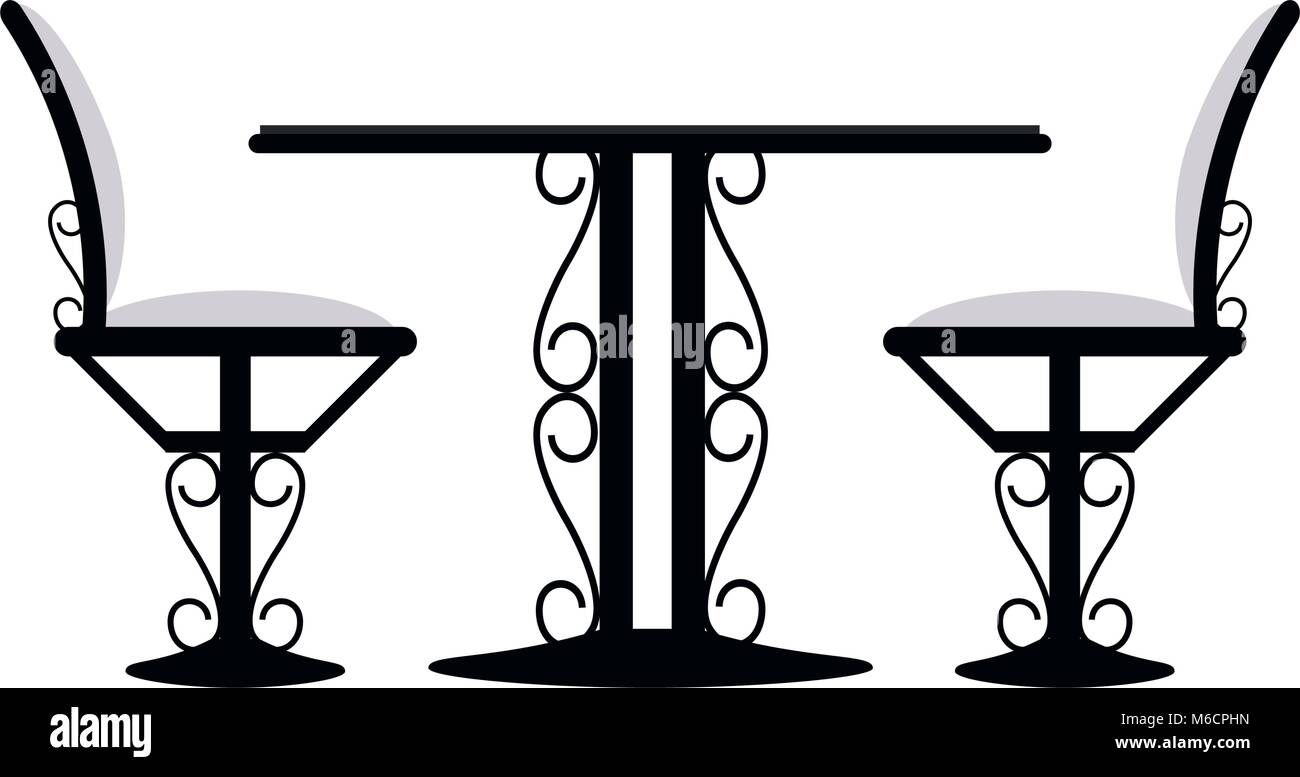Restaurant desk with chairs Stock Vector Image & Art - Alamy