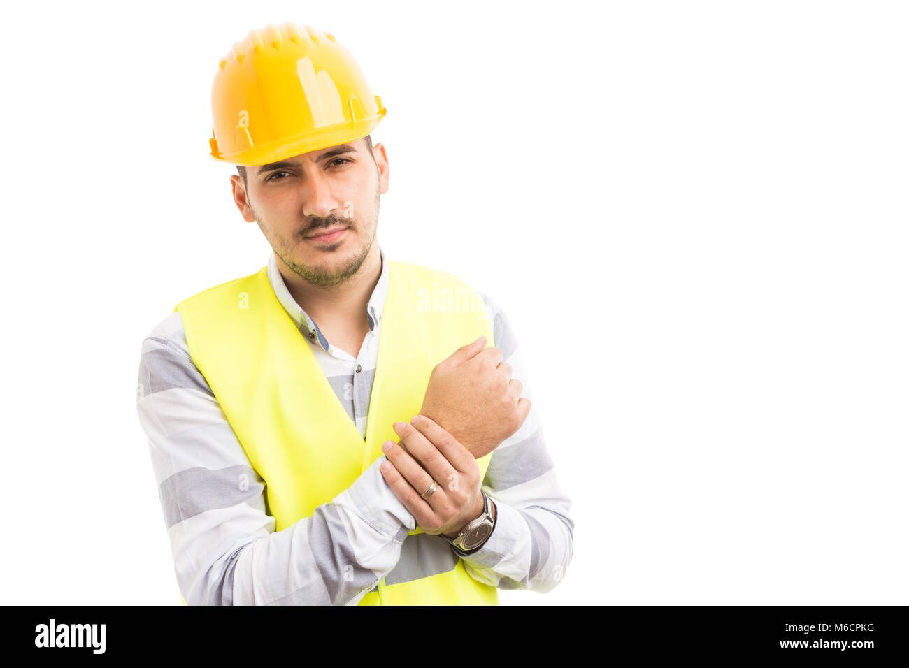 Construction worker suffering wrist or joint pain after too many ...