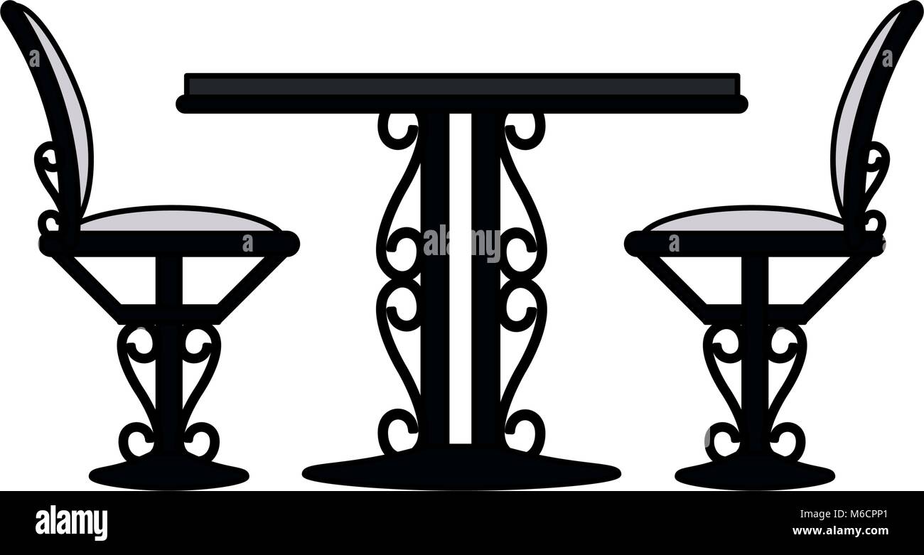 Restaurant desk with chairs Stock Vector Image & Art - Alamy