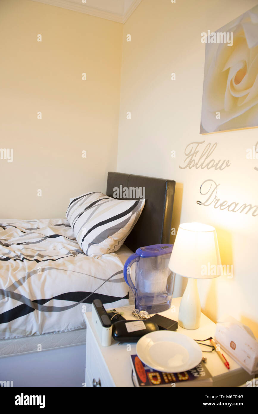 students bedrooms in a student let house while they are staying with ...