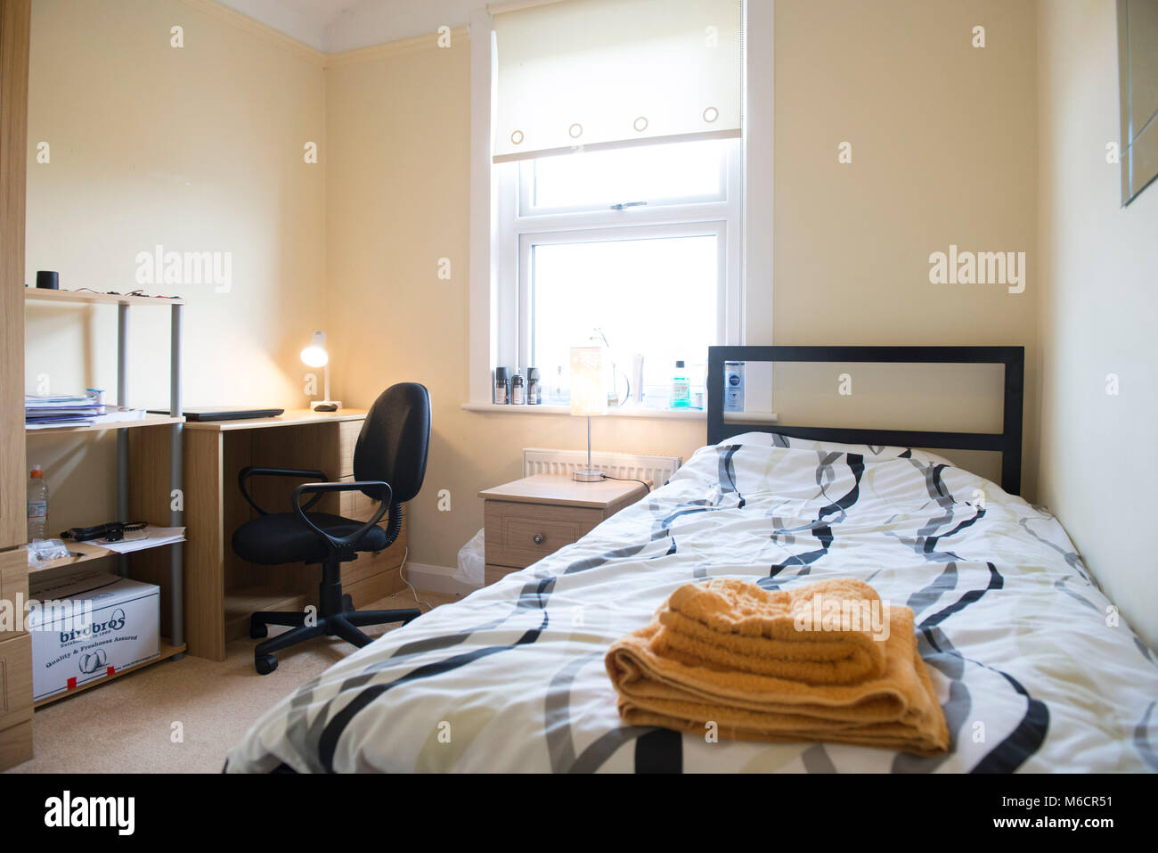 students bedrooms in a student let house while they are staying with ...