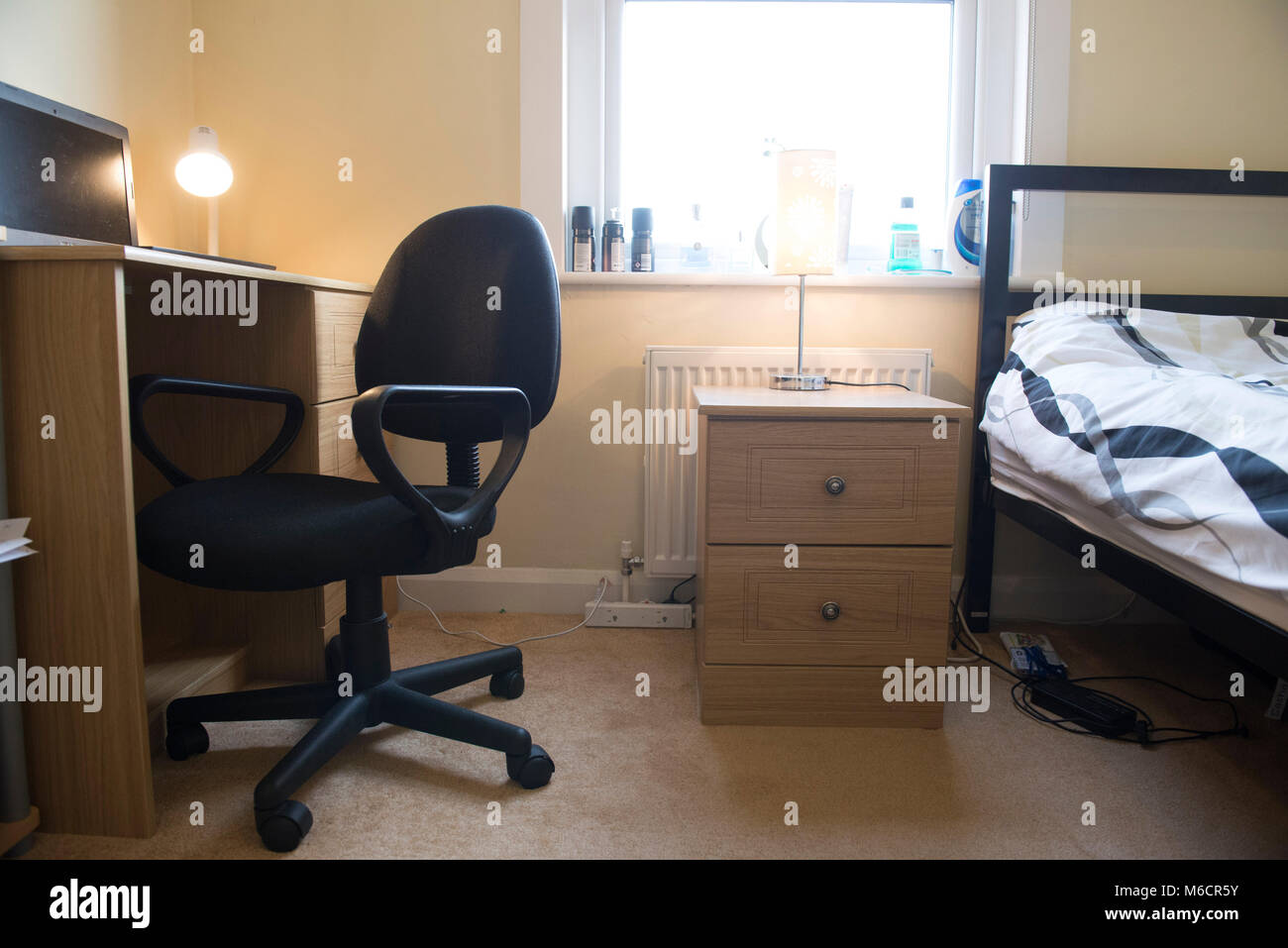 students bedrooms in a student let house while they are staying with ...