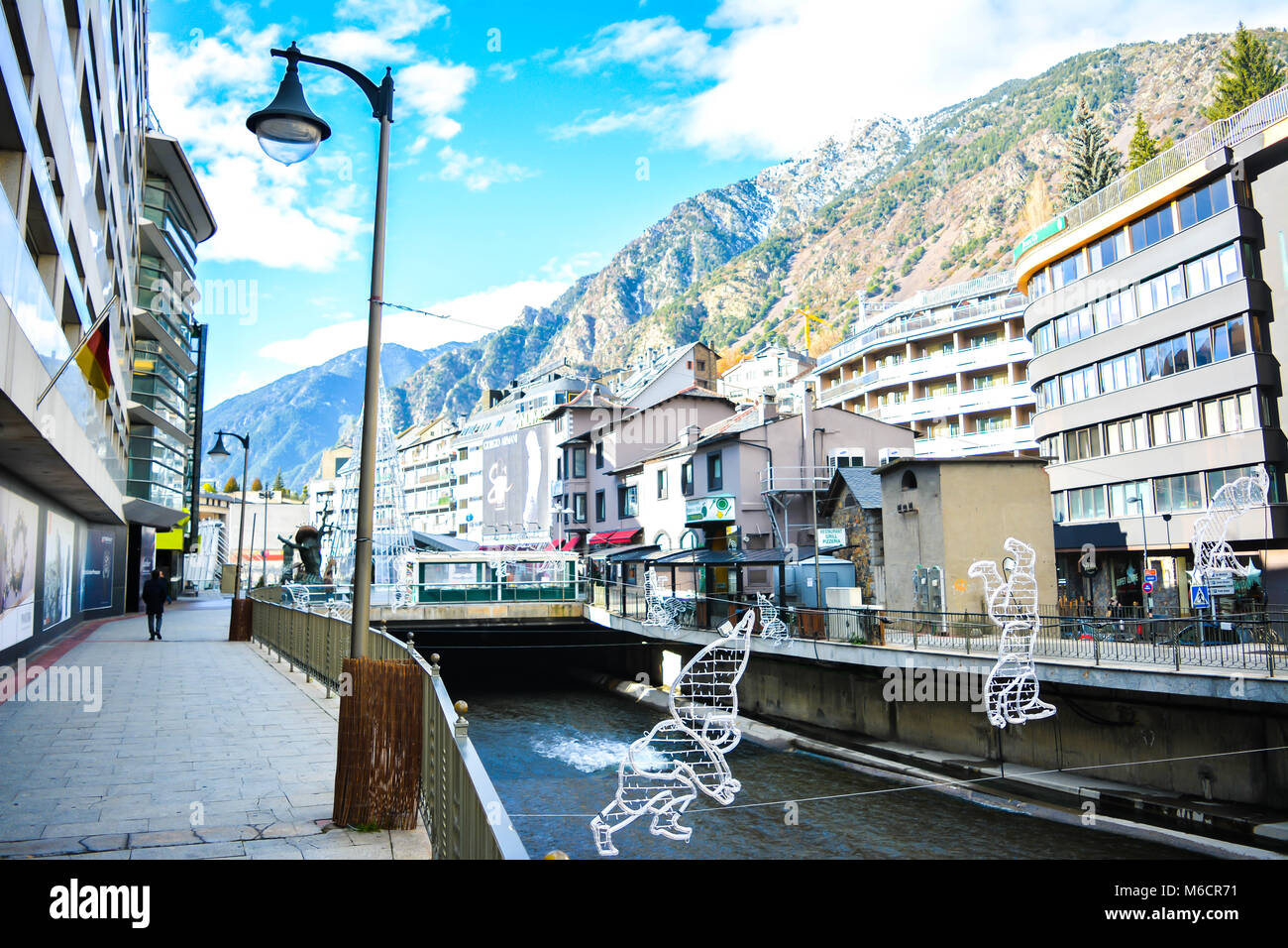 The Gran Valira is the biggest river in Andorra flowing under the Pont ...