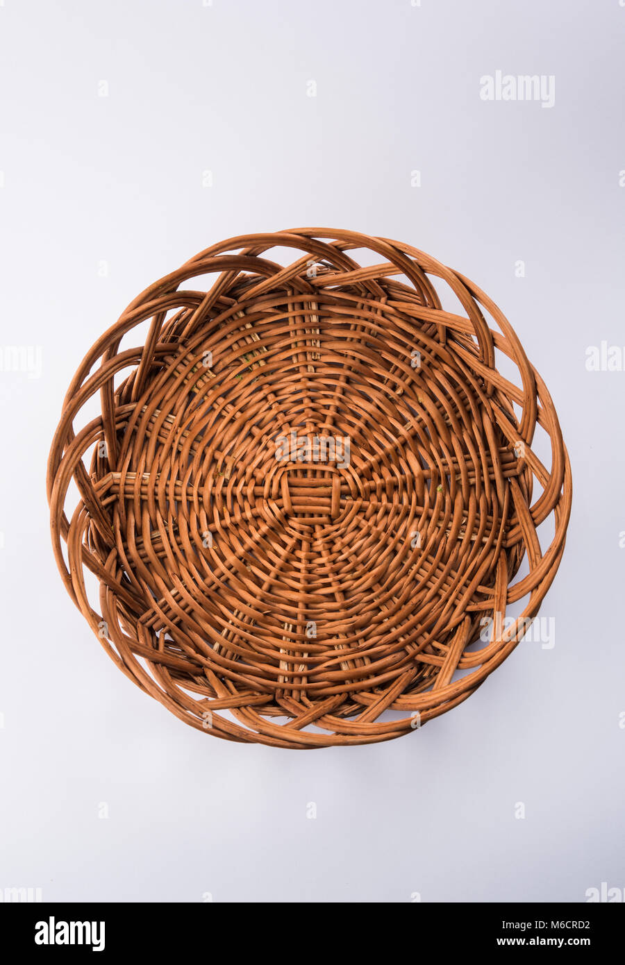 empty cane basket or tokri in hindi and topli in marathi, isolated over ...