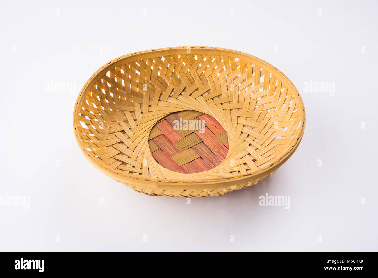 empty cane basket or tokri in hindi and topli in marathi, isolated over ...