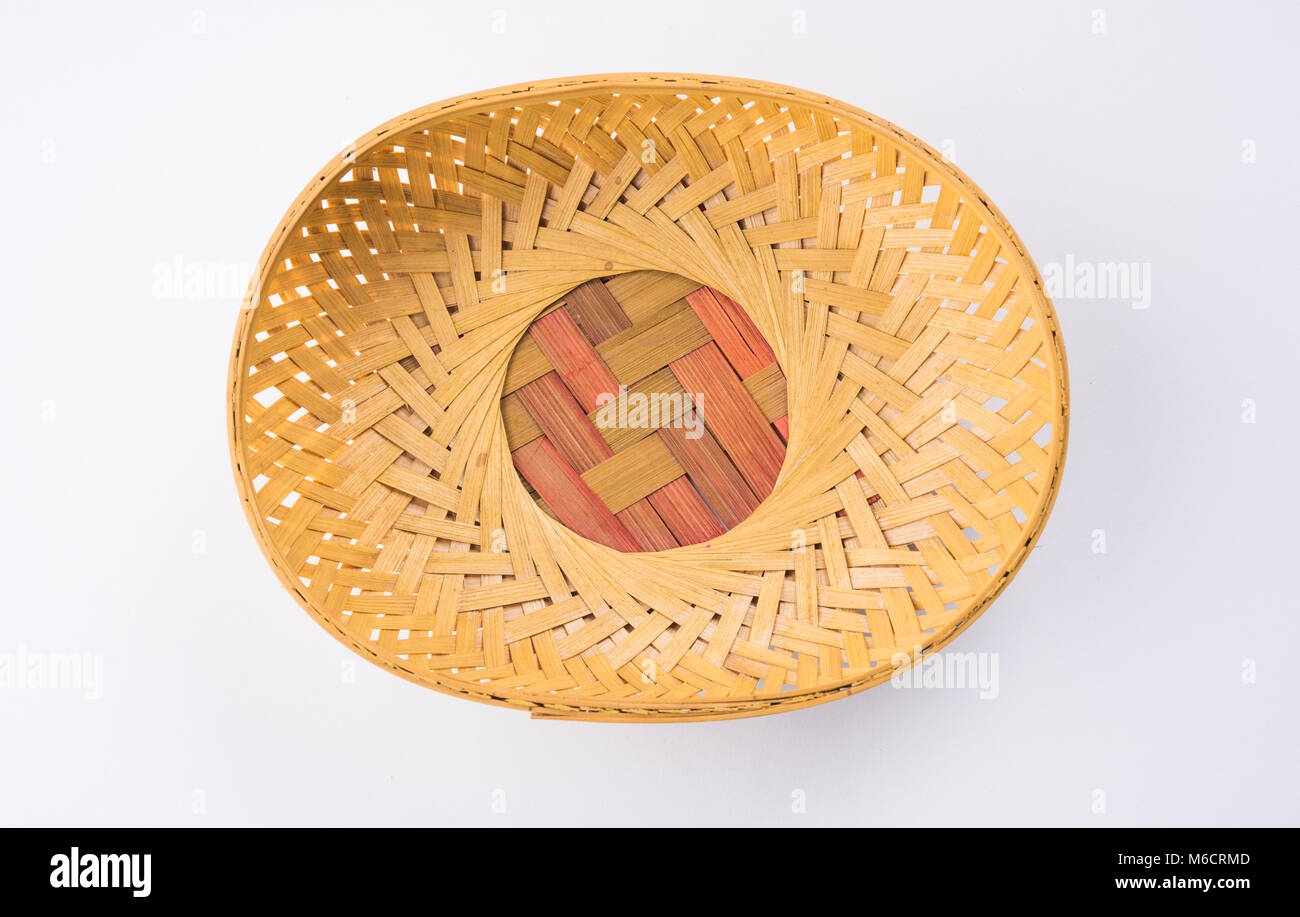 empty cane basket or tokri in hindi and topli in marathi, isolated over ...