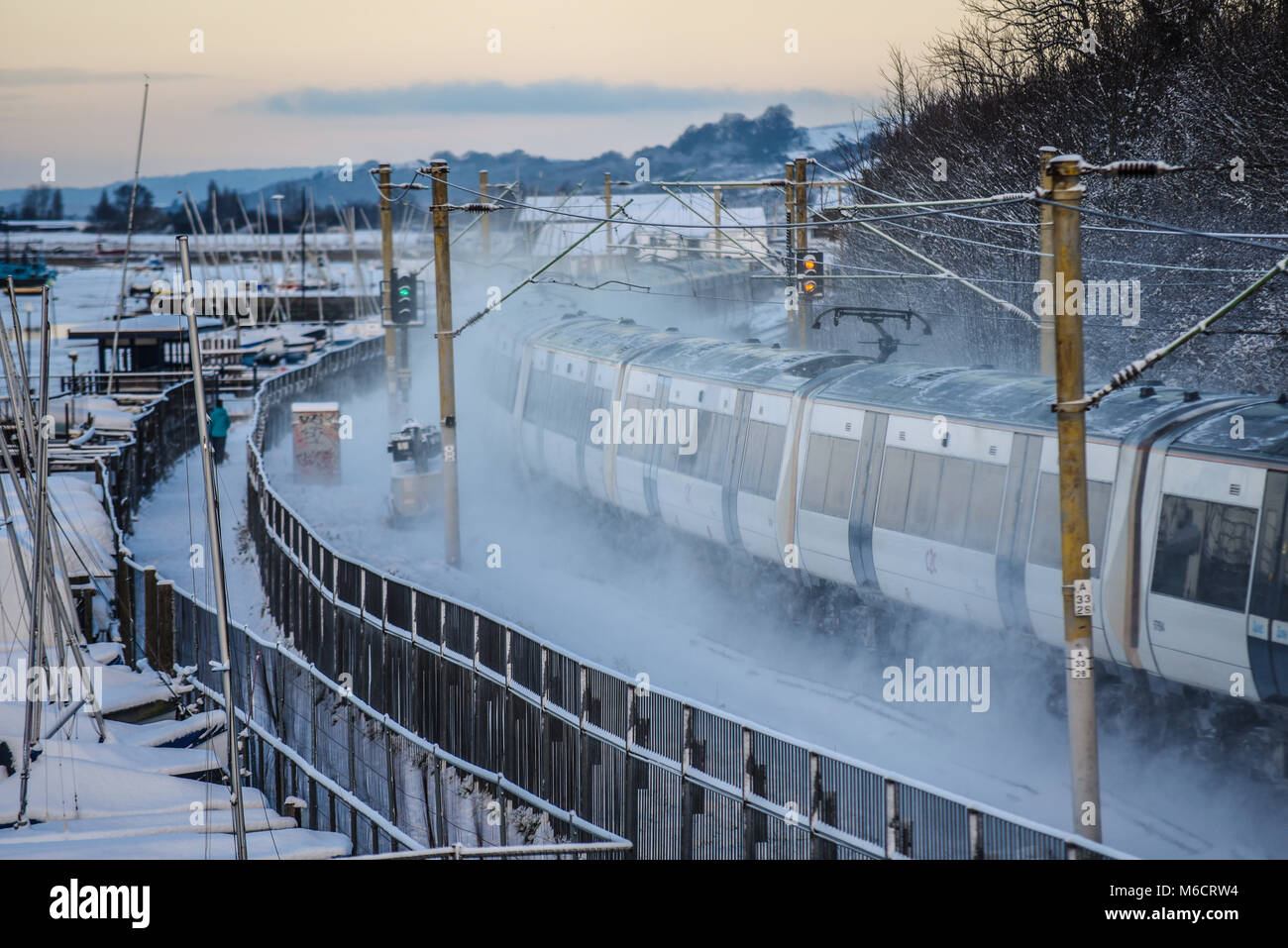 Rail travel through snow hi-res stock photography and images - Alamy