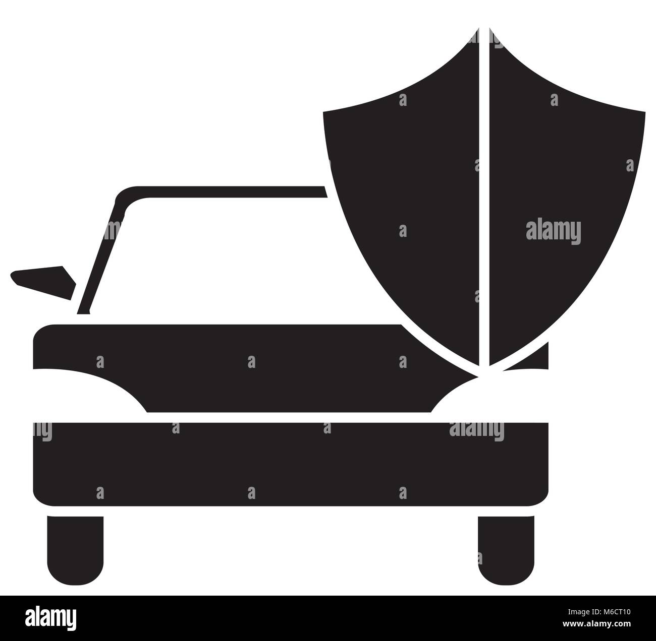 silhouette car transport with shield security design Stock Vector Image ...