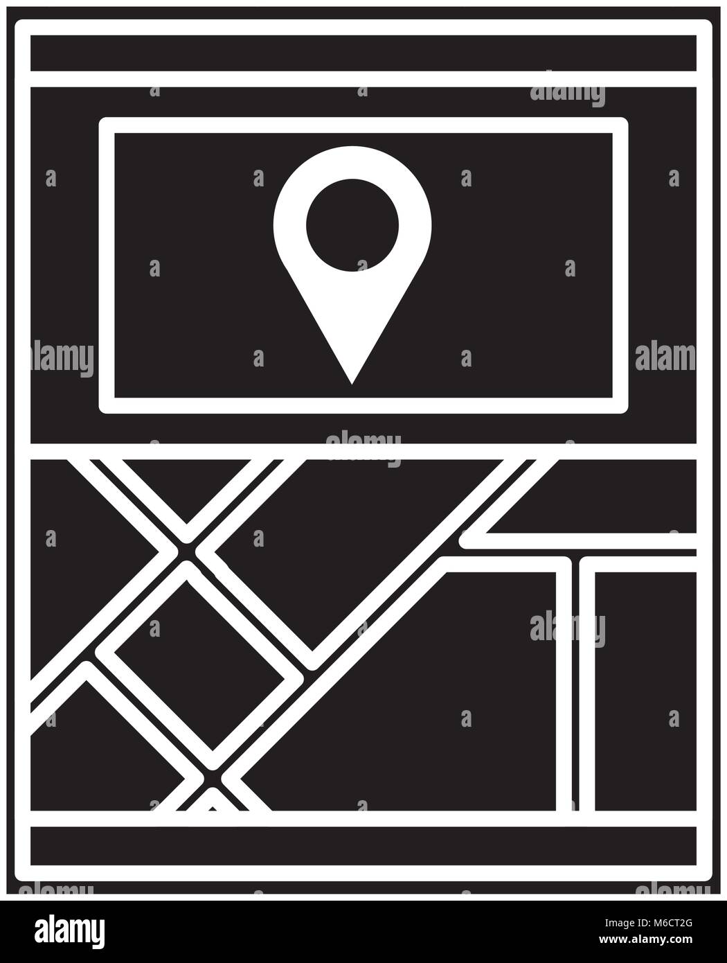 silhouette modern gps map with location symbol Stock Vector Image & Art ...