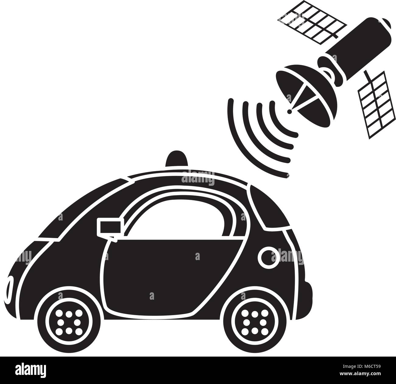 silhouette police car with satellite wifi connection Stock Vector Image ...