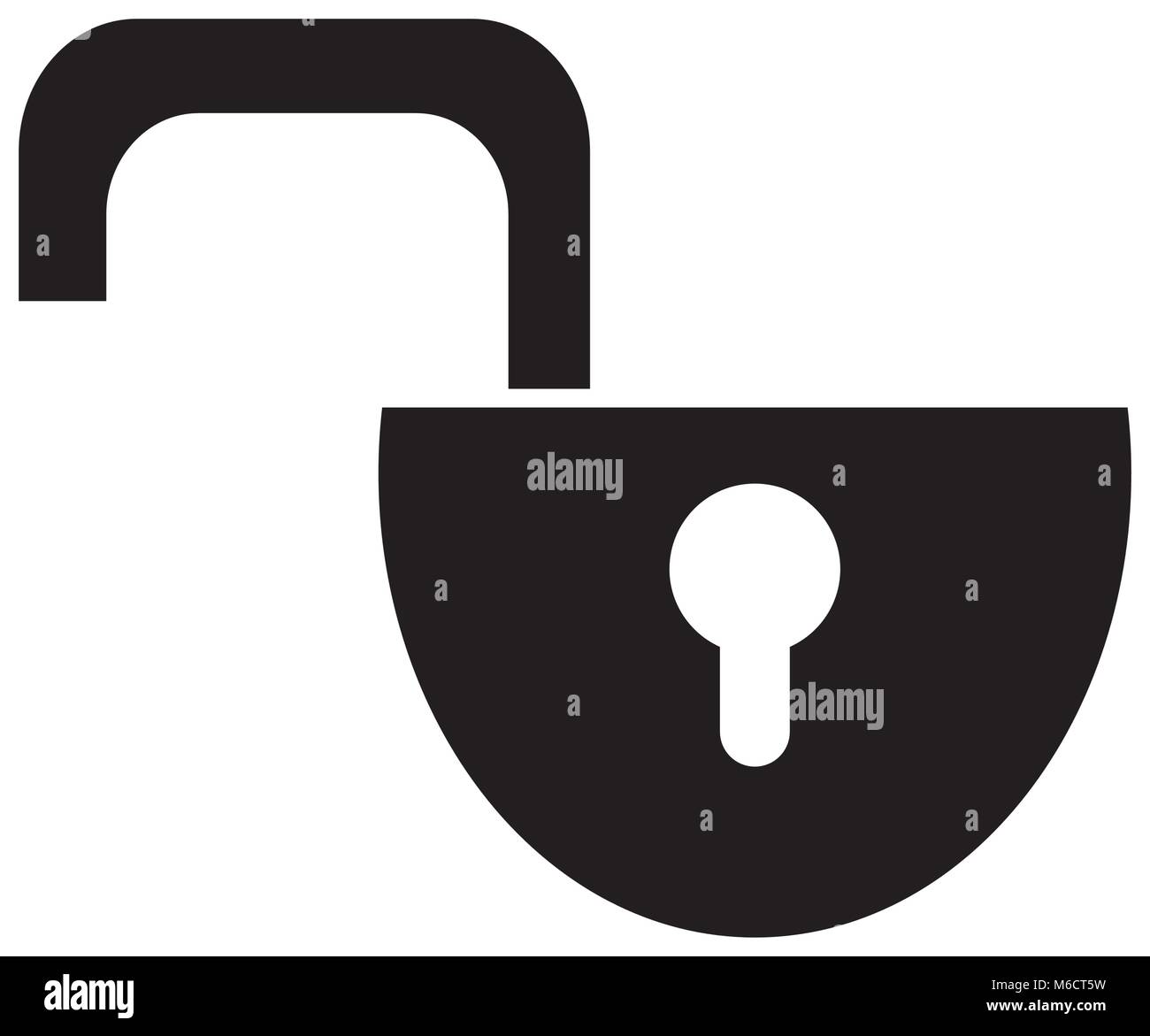 Silhouette Open Padlock Object To Protection Privacy Stock Vector Image And Art Alamy