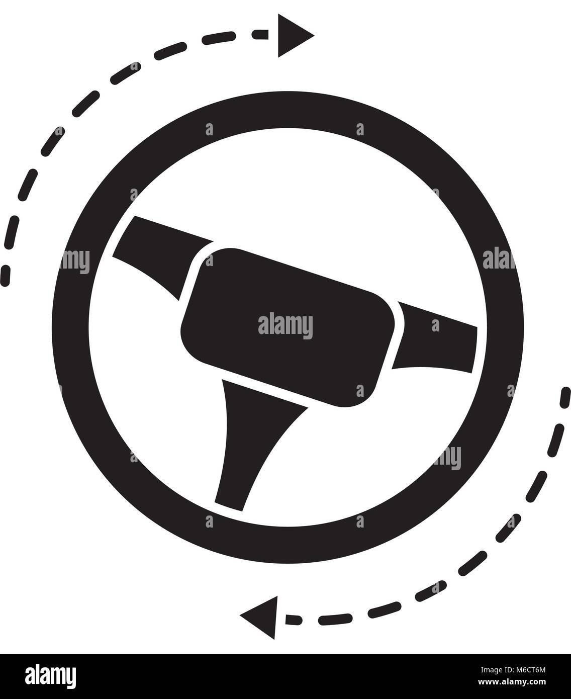 silhouette steering wheel car auto drive direction Stock Vector Image ...