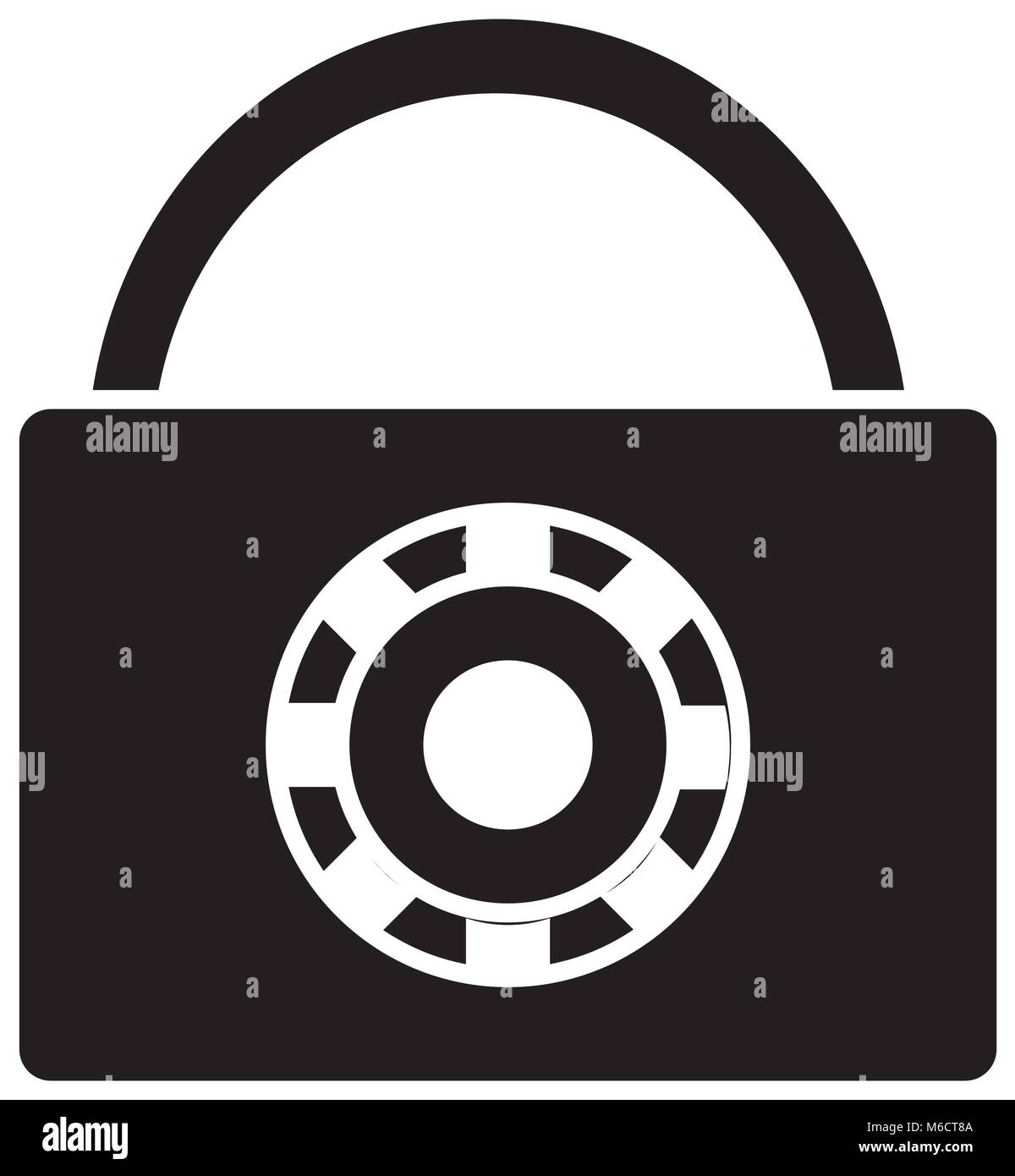 Silhouette Close Padlock Object With Password Protection Stock Vector Image And Art Alamy