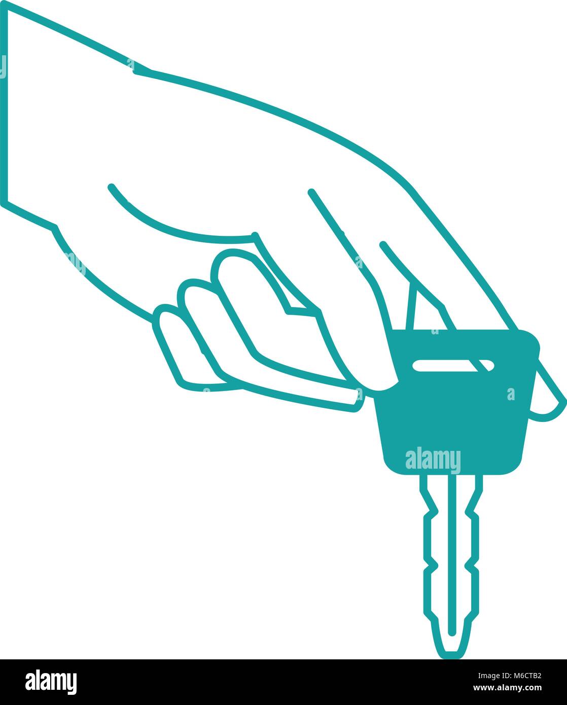 duo color hand with car key security object Stock Vector Image & Art ...