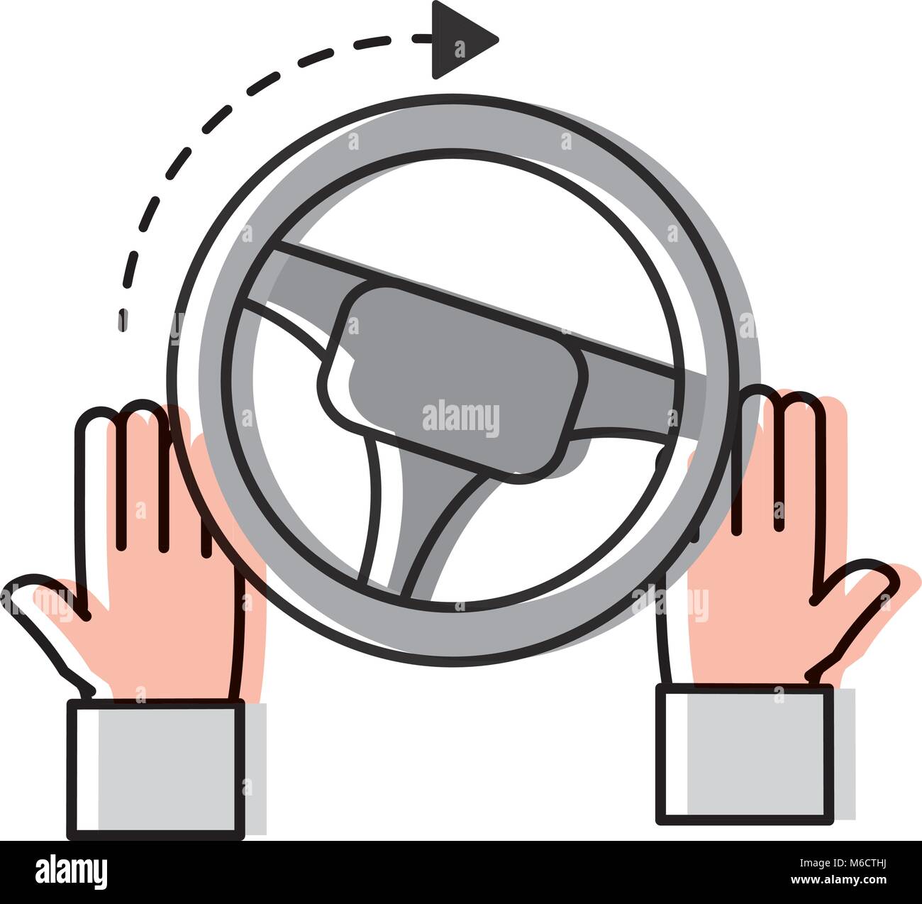 moved color man hands with steering wheel drive Stock Vector Image ...