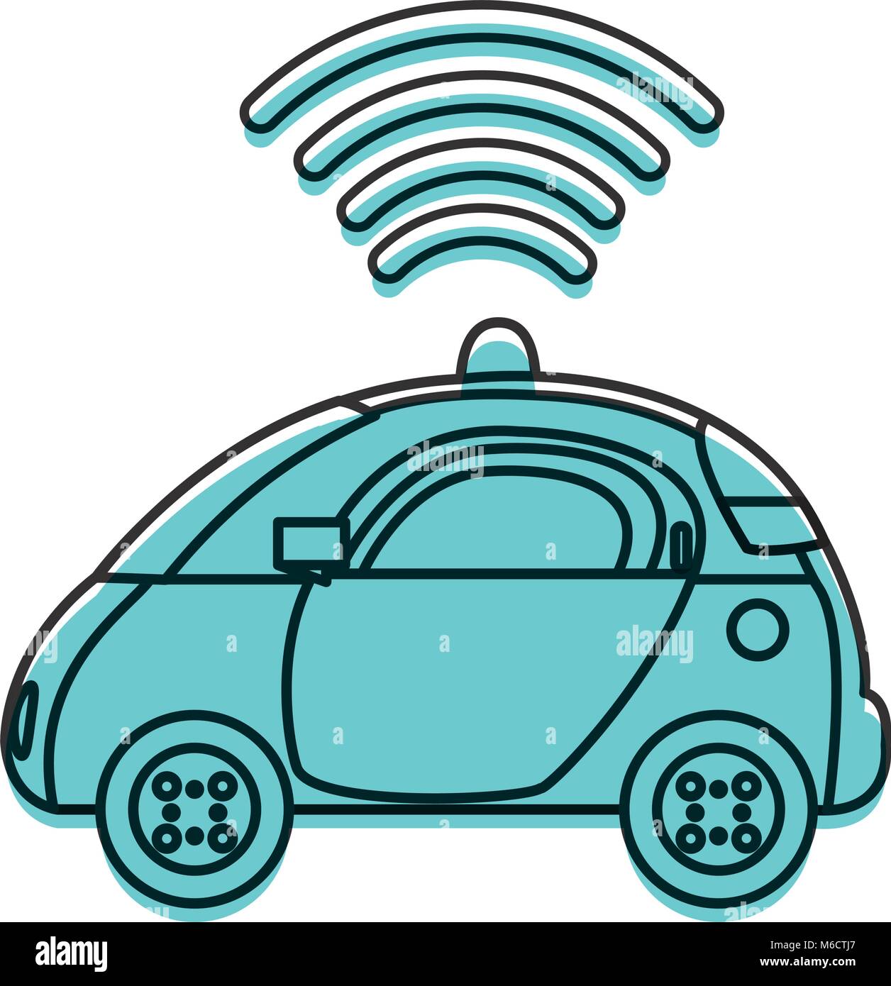 moved color police car with digital wifi connection Stock Vector Image ...