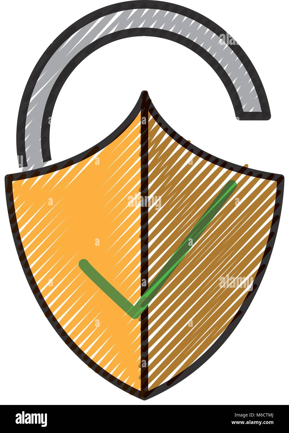grated open padlock shield with good protection Stock Vector Image ...